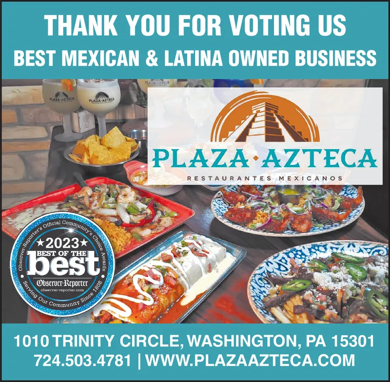 FRIDAY, NOVEMBER 17, 2023 Ad - Plaza Azteca - Observer-Reporter