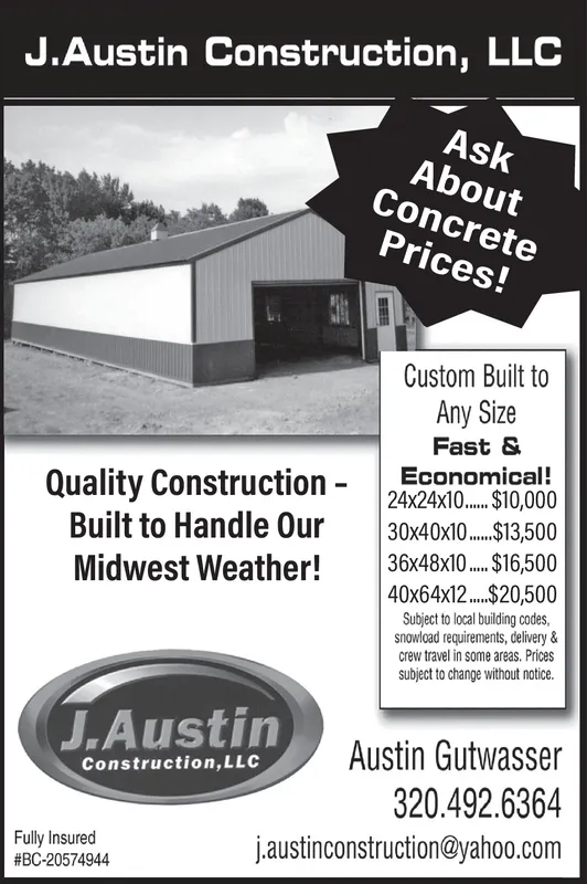 FRIDAY, MARCH 1, 2024 Ad - J. Austin Construction, LLC - West Central ...