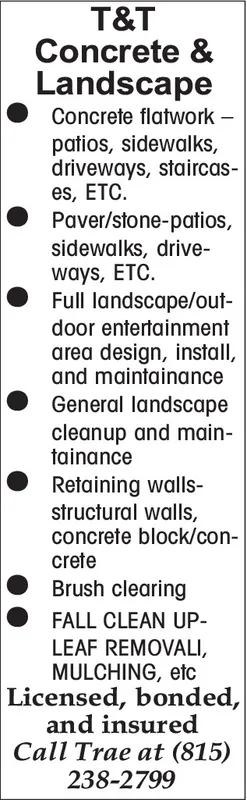 SATURDAY, APRIL 20, 2024 Ad - T&T Hardscape/ Landscape Construction ...