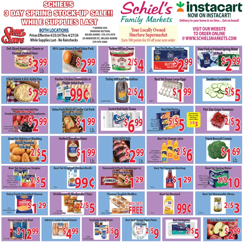 WEDNESDAY, APRIL 24, 2024 Ad - Schiel's Family Markets - Parsons/Wilkes ...