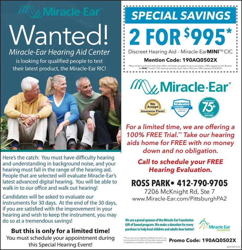 FRIDAY, MAY 17, 2024 Ad - Miracle-Ear Hearing Aid Center - Ross Park ...