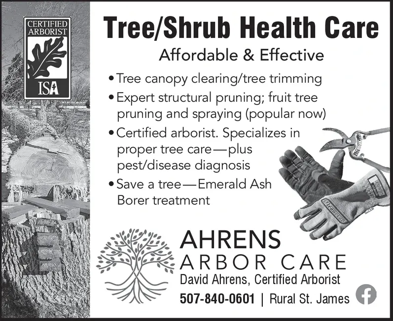 MONDAY, JUNE 10, 2024 Ad - Ahrens Arbor Care - Cottonwood County Citizen