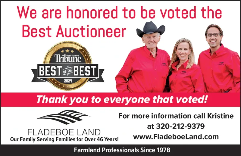 SATURDAY, JULY 27, 2024 Ad - Fladeboe Land - West Central Tribune
