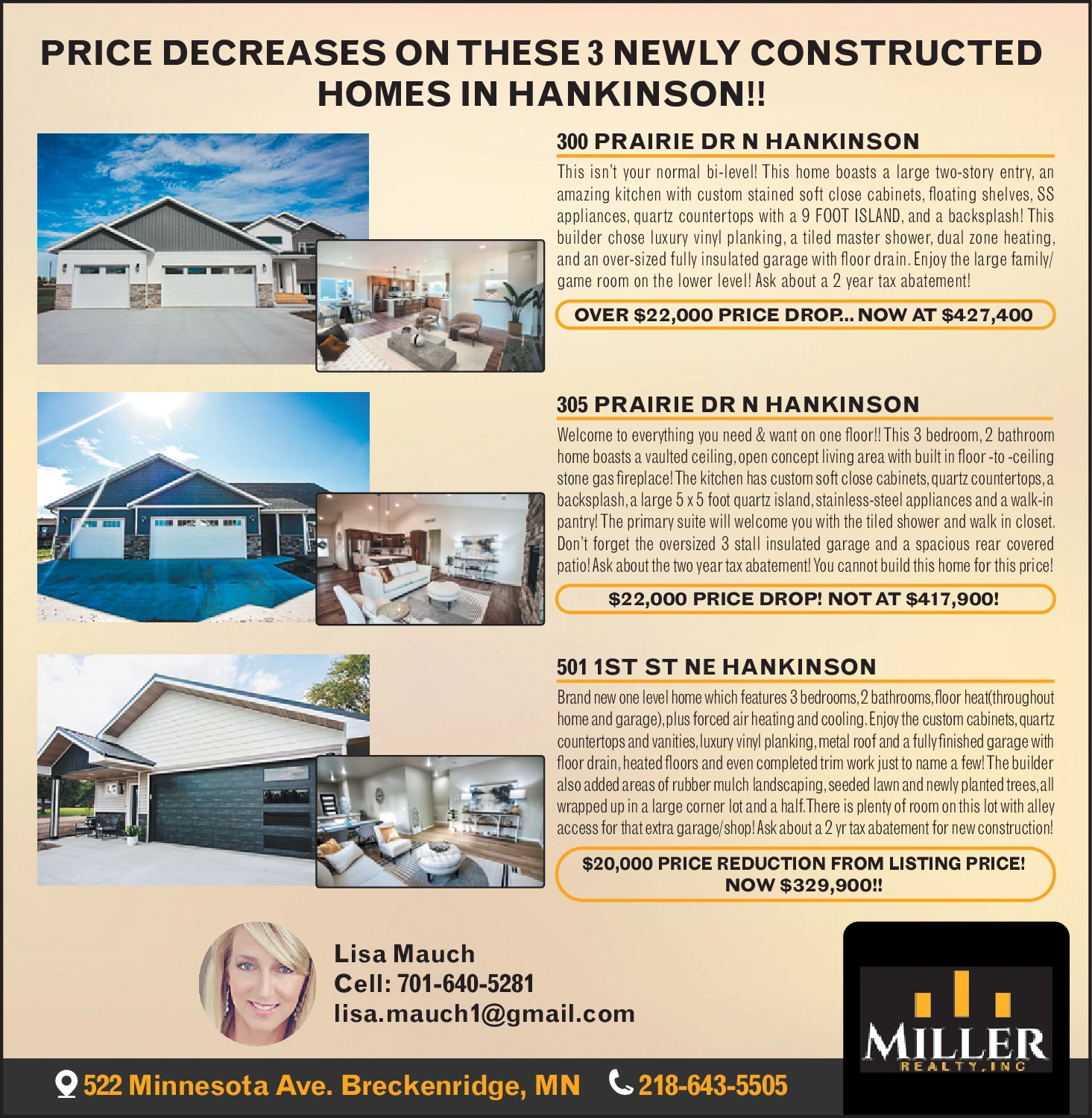 MONDAY, JANUARY 27, 2025 Ad - Miller Realty - Lisa Mauch - Wahpeton ...