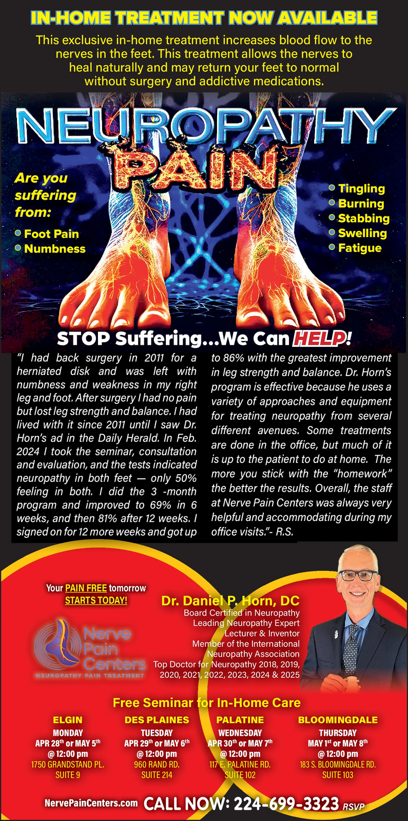 SUNDAY, APRIL 27, 2025 Ad - Nerve Pain Centers - Elgin - Daily Herald ...