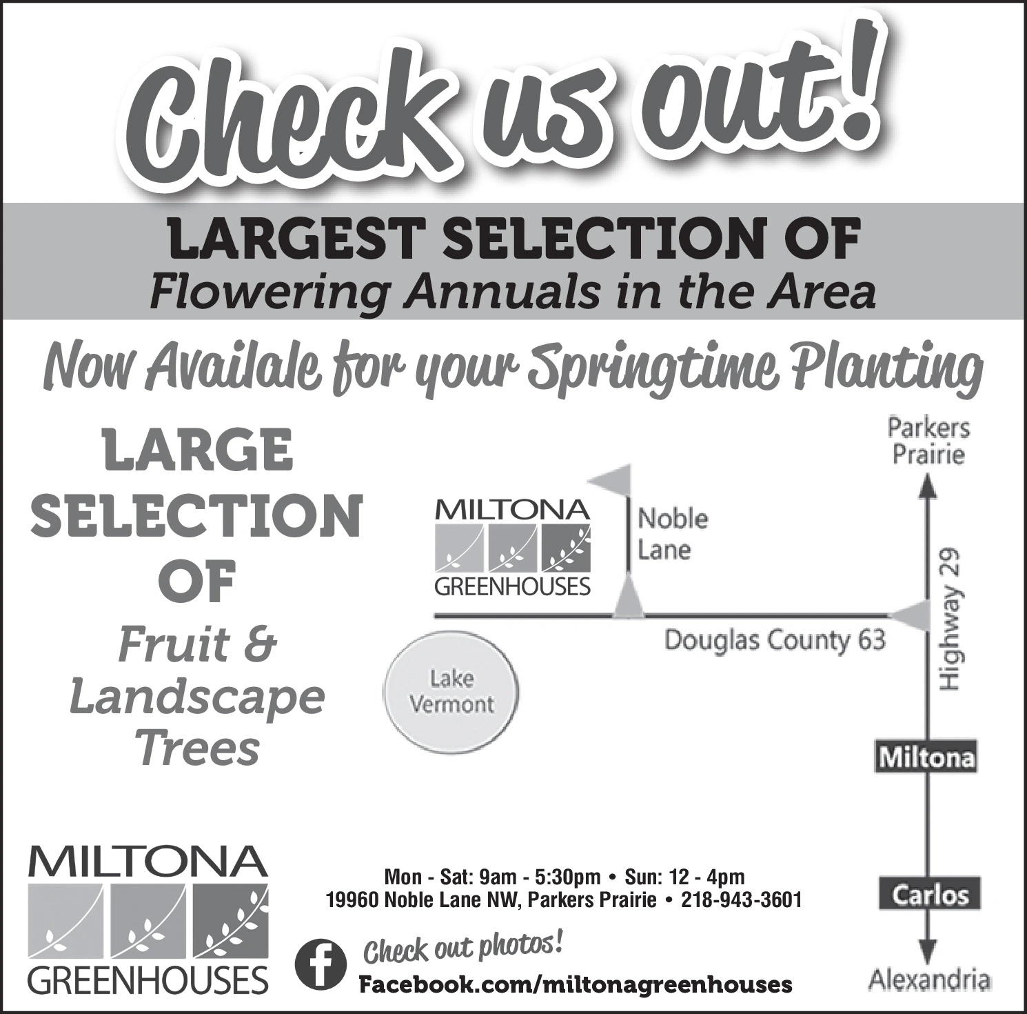FRIDAY, MAY 23, 2025 Ad - Miltona Greenhouses - Echo Press