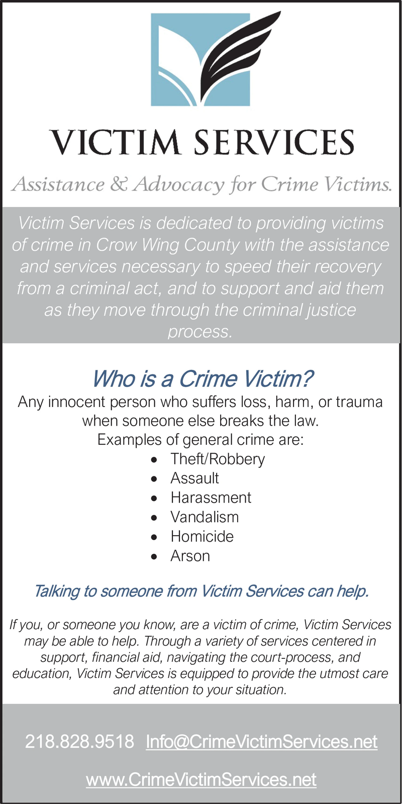 TUESDAY, SEPTEMBER 2, 2025 Ad - Victim Services - Brainerd Dispatch