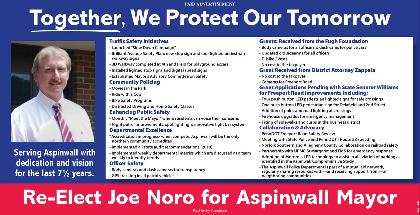 MONDAY, NOVEMBER 3, 2025 Ad - Joe Noro for Aspinwall Mayor - Tribune-Review