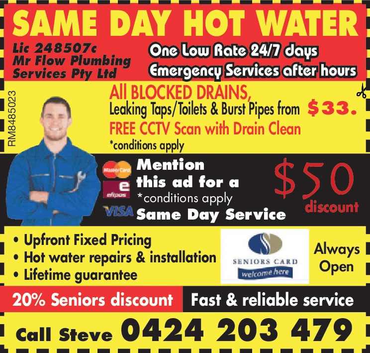SUNDAY, NOVEMBER 16, 2025 Ad - MR FLOW PLUMBING SERVICES P/L - St ...