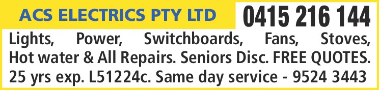 MONDAY, DECEMBER 8, 2025 Ad - ACS ELECTRICS P/L - St George ...