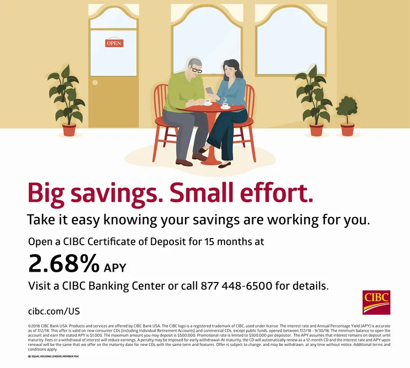 THURSDAY, SEPTEMBER 6, 2018 Ad - CIBC Bank US - Daily Herald (Paddock)