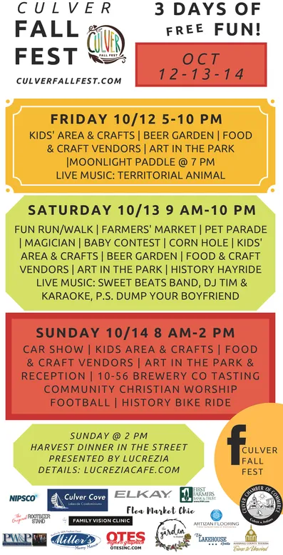 SATURDAY, OCTOBER 6, 2018 Ad - Culver Fall Fest - Pilot-News
