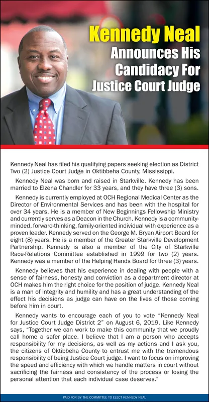 SUNDAY, JANUARY 13, 2019 Ad - Kennedy Neal for Justice Court Judge ...