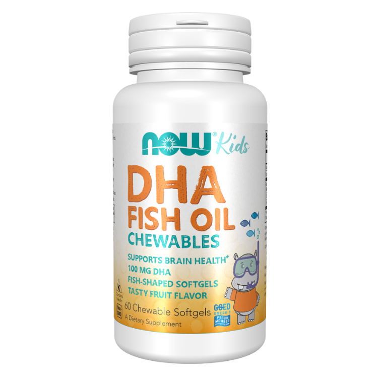 Now Kids DHA Fish Oil Chewables 100mg 60 капсули - Paket.mk