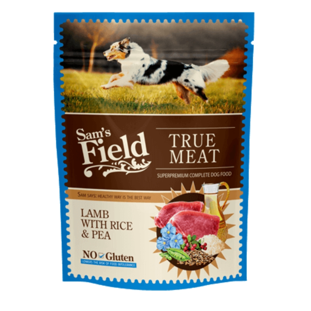 Sam's Field True Meat Влажна храна за кучиња со јагне, ориз и грашок ...