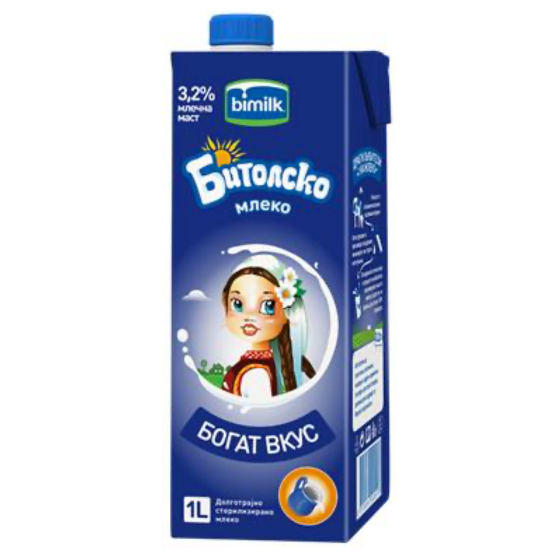 Бимилк Битолско Млеко 3,2% 1л - Paket.mk