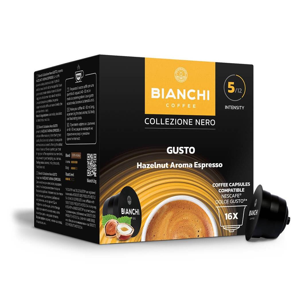 Bianchi Dolce Gusto Hazelnut Aroma Espresso 16 капсули - Paket.mk