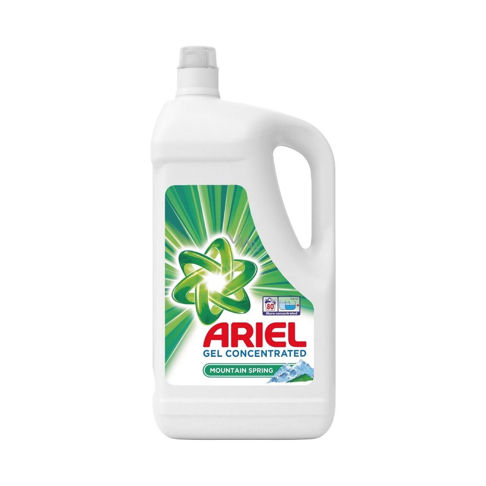 Ariel Mountain Spring Течен детергент 4л (80 перења) - Paket.mk