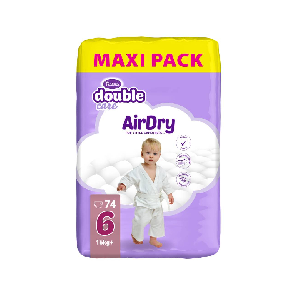 Violeta Double Care AirDry Пелени бр.6 16+кг 74/1 - Paket.mk