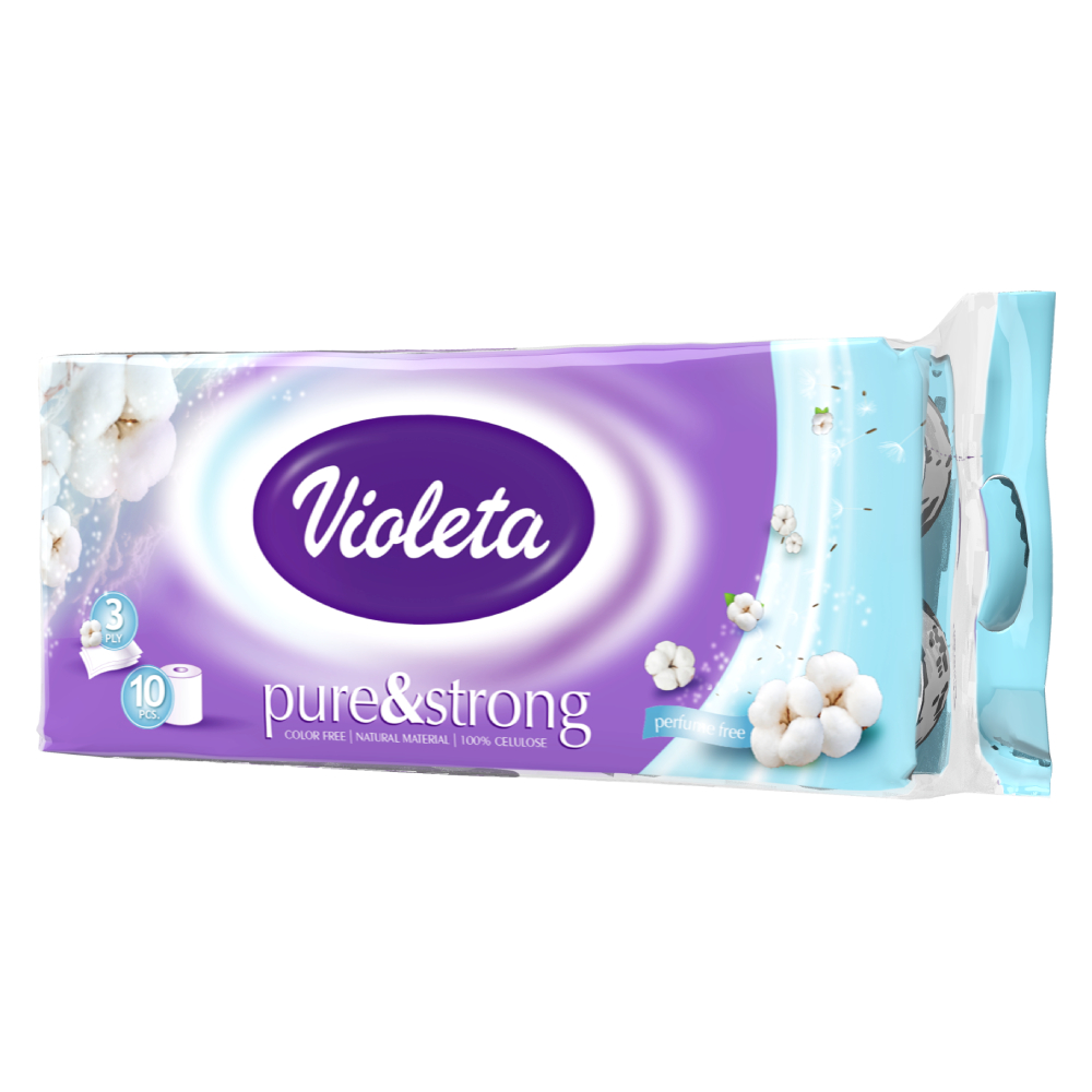 Violeta Тоалетна хартија Pure and Strong Трослојна 10 ролни - Paket.mk