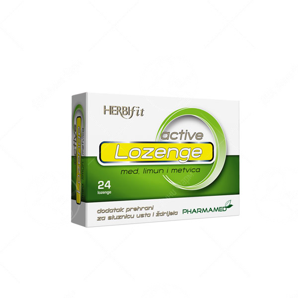Pharmamed Lozenge Active со мед, лимон и нане 24 лозенги - Paket.mk