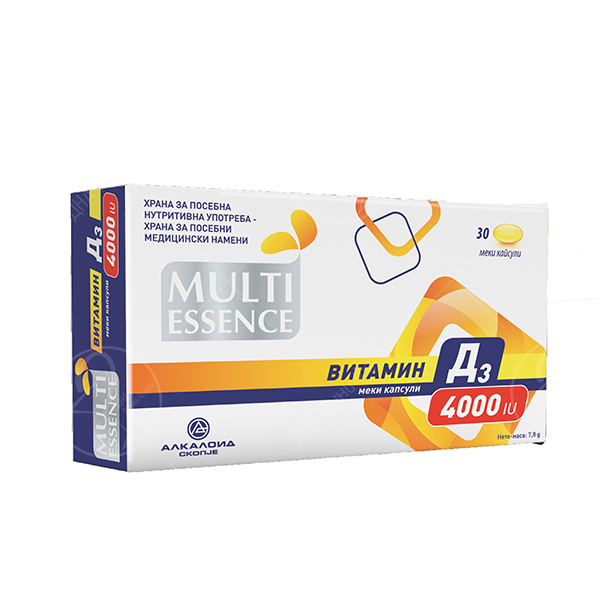 Multi Essence Витамини D3 4000Iu 30 капсули - Paket.mk
