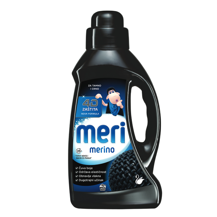 Meri Merino Течен детергент за темни и црни 2.7л - Paket.mk
