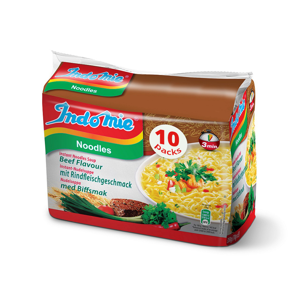 Indomie Beef flavour Инстант нудли со вкус на говедско месо 10х70гр ...