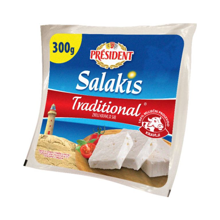 President Salakis Традиционално кравјо сирење 300гр - Paket.mk