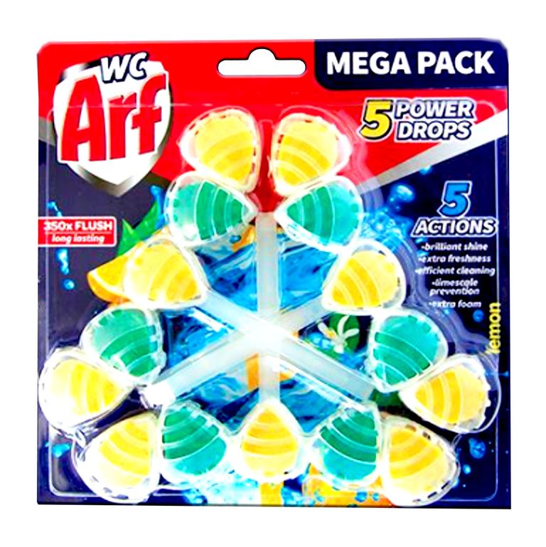 Arf WC 5 Drops Lemon Power Освежувач за WC школка 3х55гр - Paket.mk