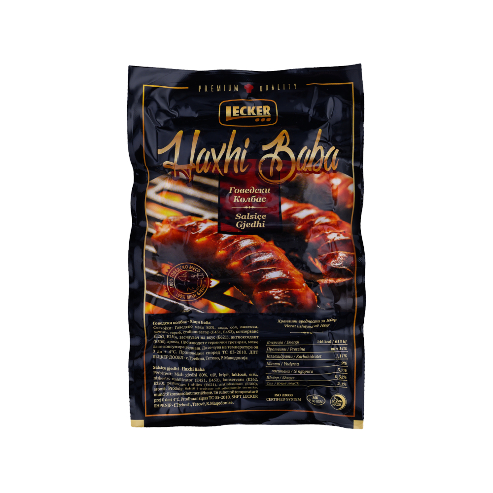 Lecker Haxhi baba Говедски колбас 300гр - Paket.mk