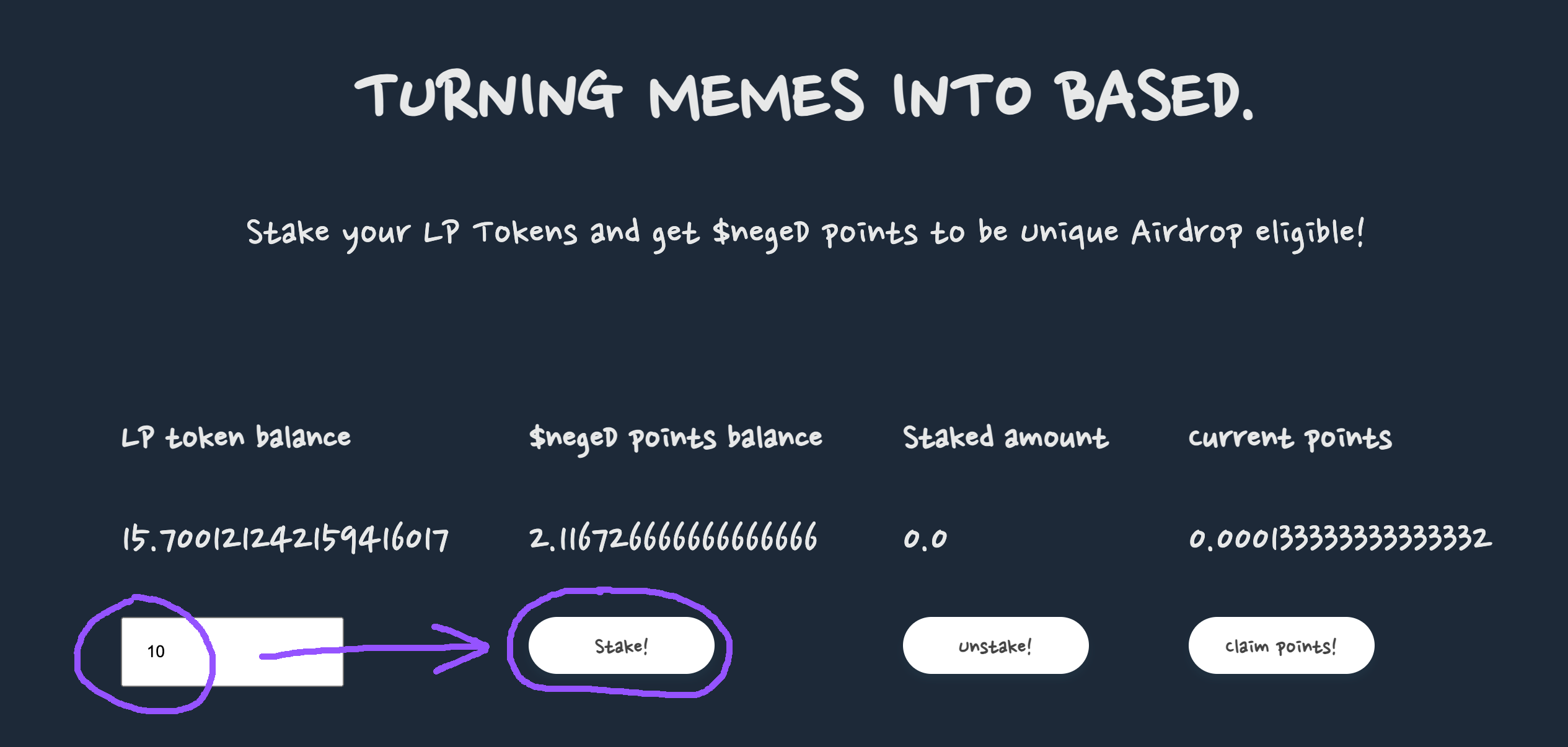negeD | Staking Guide for $negeD Token