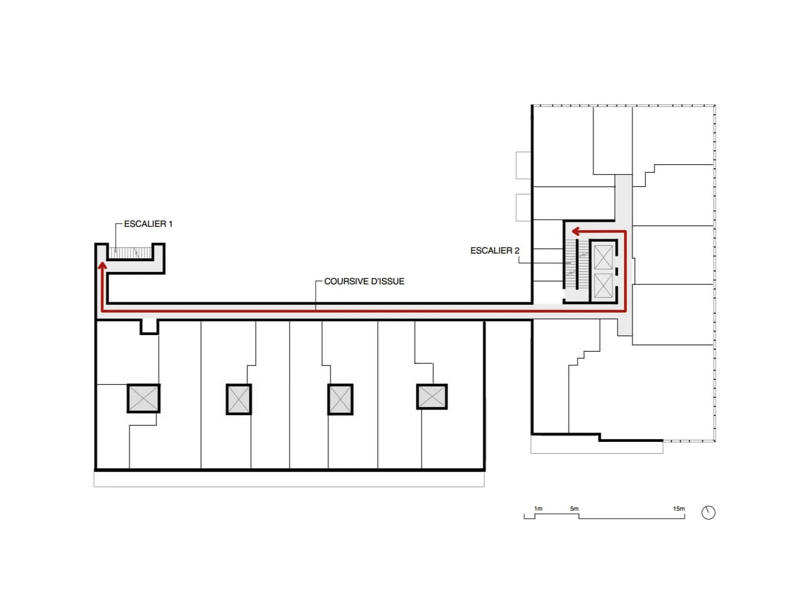 Open-air corridors and exterior exit stairs