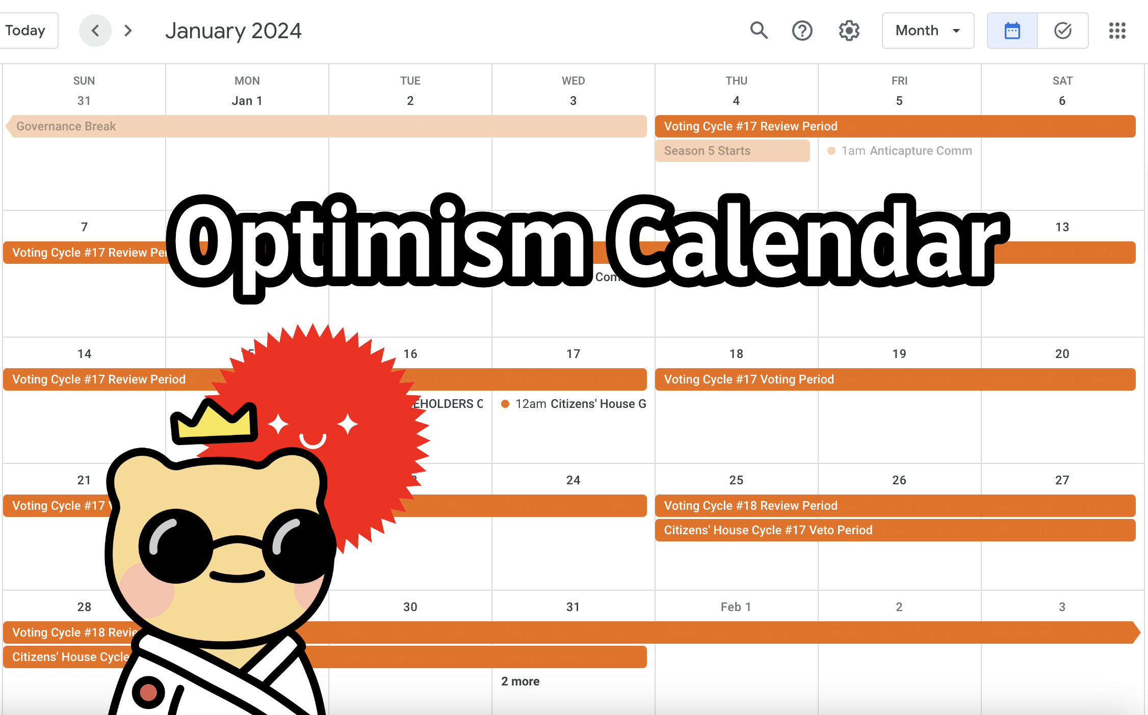 ติดตาม Optimism governance vote ด้วย google calendar