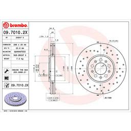 VW Brembo Disc Brake Rotor – Front (288mm) (Cross-Drilled) 6R0615301D ...