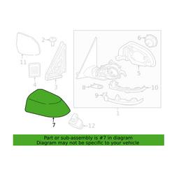 Door Mirror Cover – Driver Side (Primed) Genuine BMW 51168496623