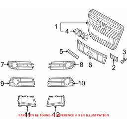 Audi Grille – Front Passenger Side Outer 4F0807682D01C Genuine VW/Audi ...