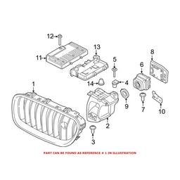 BMW Grille – Front Driver Side Inner 51137373689 Genuine BMW 51137373689