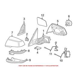 BMW Door Mirror Cover = Front Driver Side Upper 51167386567 Genuine BMW ...