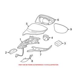 BMW Door Mirror Cover = Front Passenger Side 51167393272 Genuine BMW ...