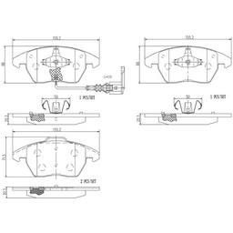 Audi VW Disc Brake Pad Set – Front (Ceramic) 8J0698151C – Brembo ...