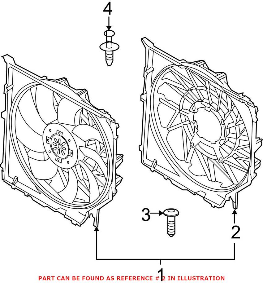 BMW Engine Cooling Fan Shroud Genuine BMW 17113415242