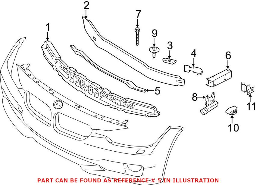 BMW Bumper Mount – Front Lower 51118054310 Genuine BMW 51118054310