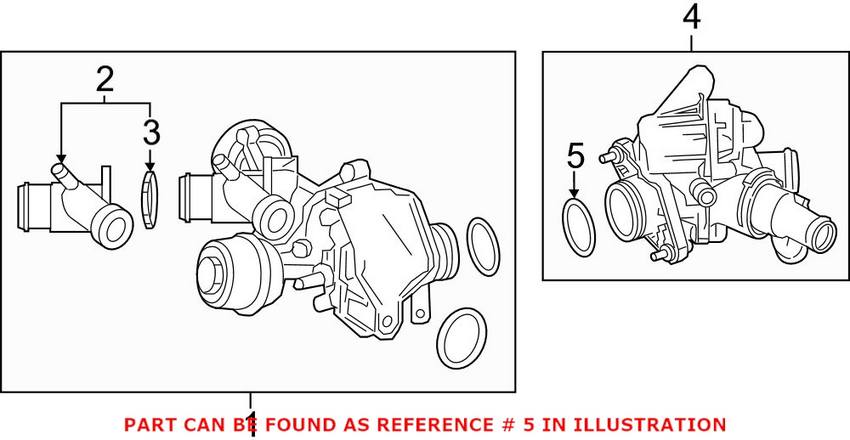 Engine Water Pump O-Ring Genuine Mercedes-Benz 024997634564