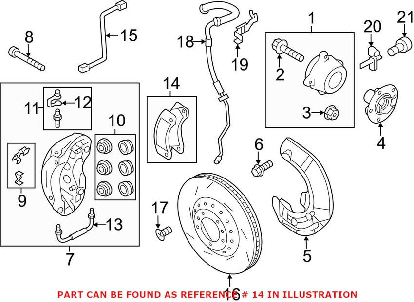 Disc Brake Pad Set – Front (Without Ceramic Composite Brakes) Genuine ...