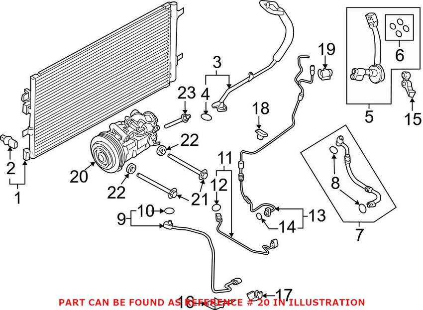 Porsche A/C Compressor 95B260805B – Genuine Porsche Genuine Porsche ...