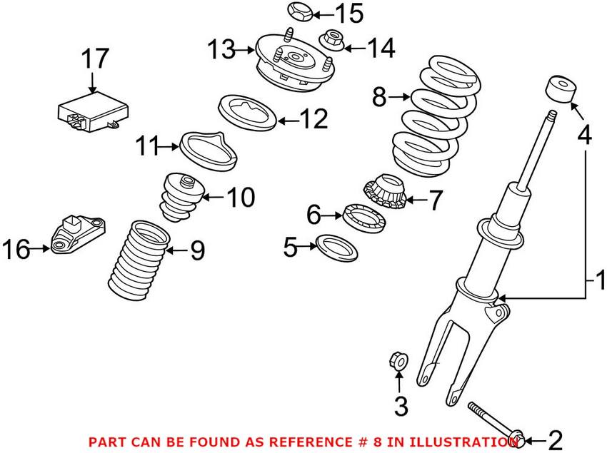 Coil Spring – Front Genuine Porsche 97034353119504