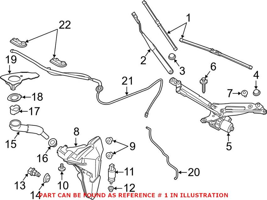 Windshield Wiper Blade Genuine Porsche 99162890100