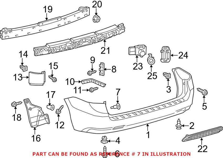 Bumper Cover Stop – Rear Genuine Toyota 5259908010