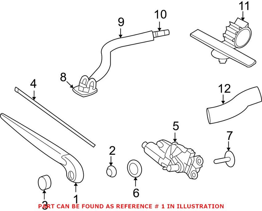 Volvo Windshield Wiper Arm – Rear 31333448 Genuine Volvo 31333448